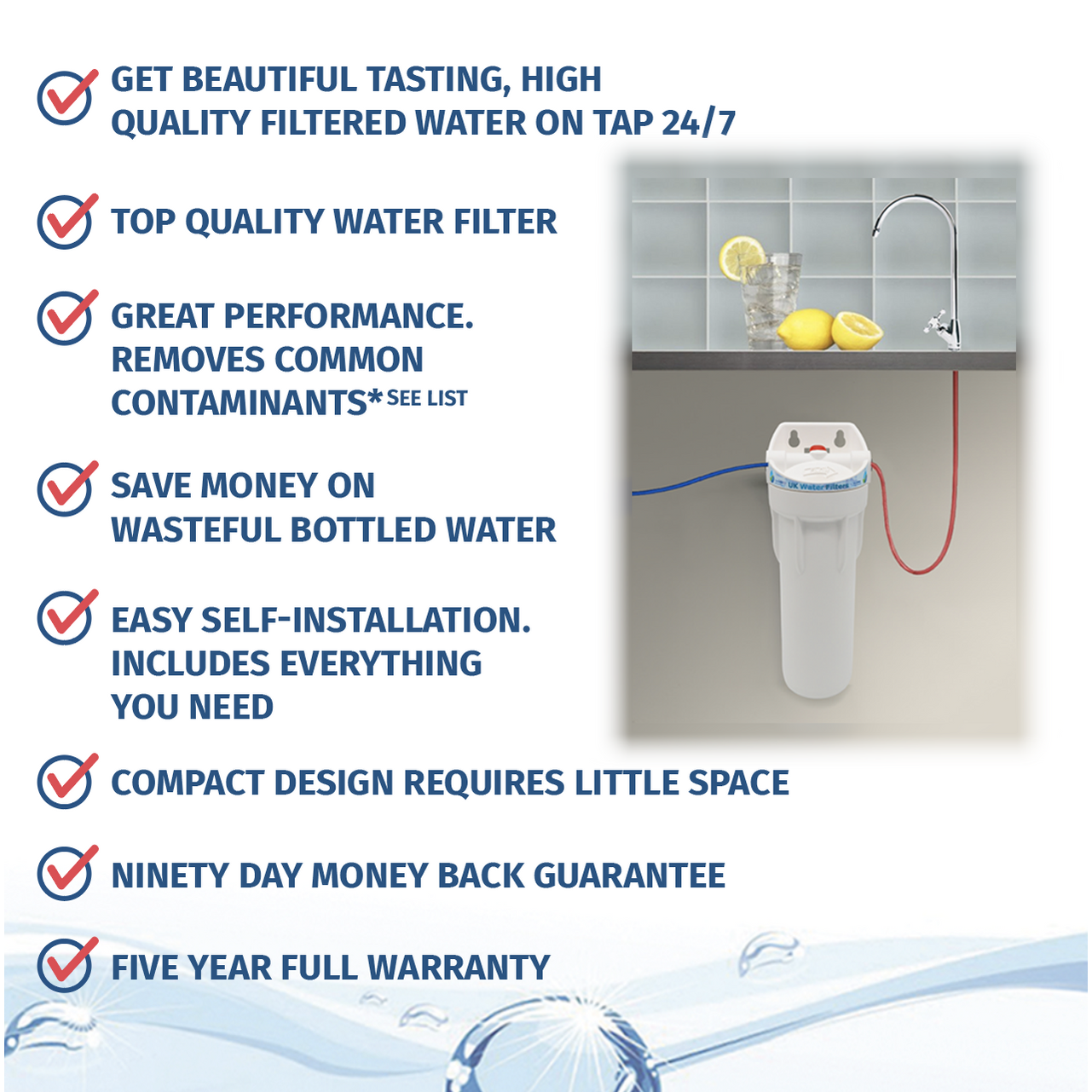 ANTI-SCALE Undersink Water Filter System with *up to 6 Month Anti Scal ...
