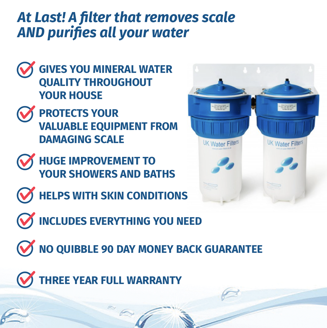 Whole of House Water Filter Plus Saltfree Scale Reduction - Standard S ...